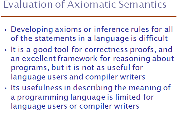 Axiomatic Semantics